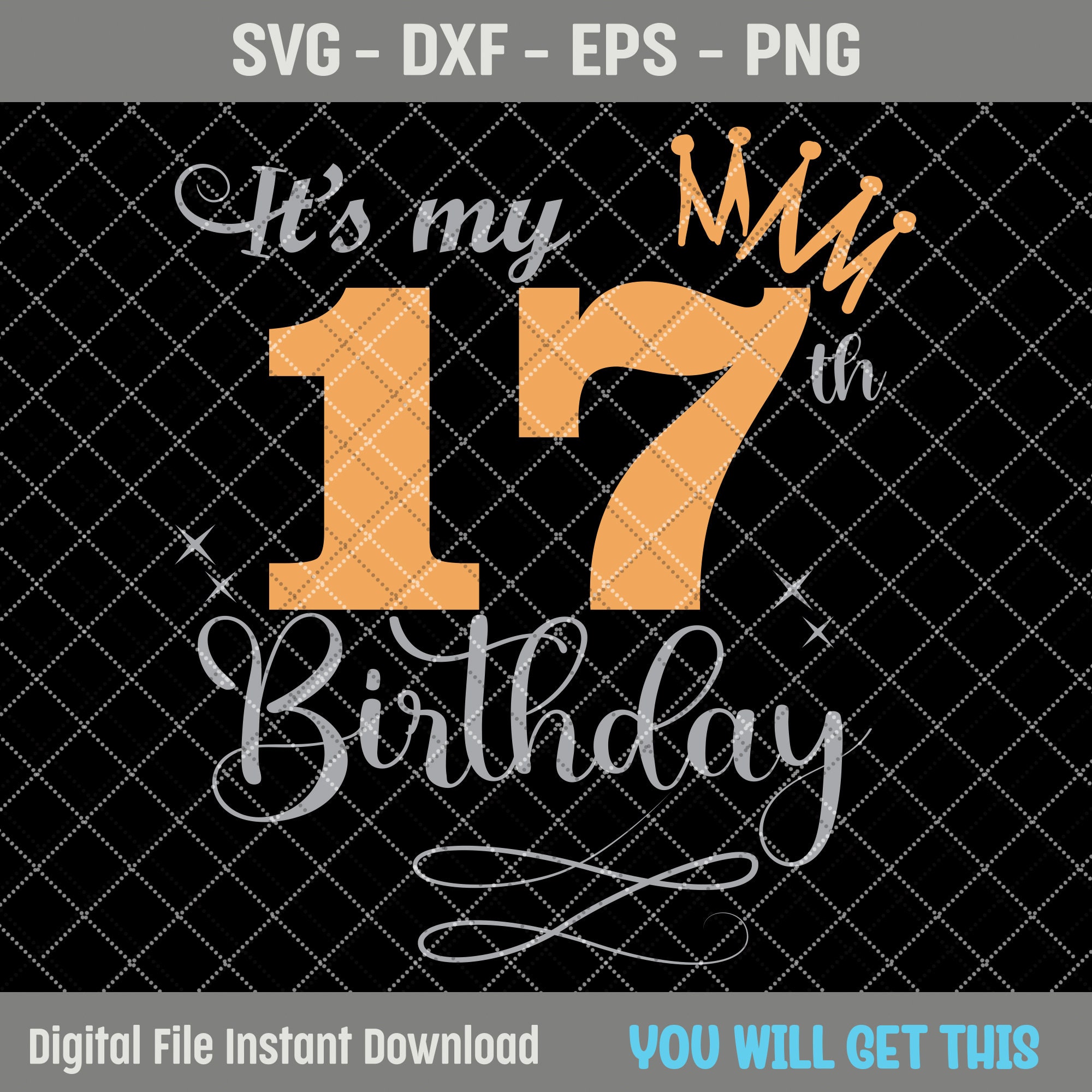 It's My 17th Birthday SVG, 17 Years Old Birthday Girl Svg, 17 Years Old ...