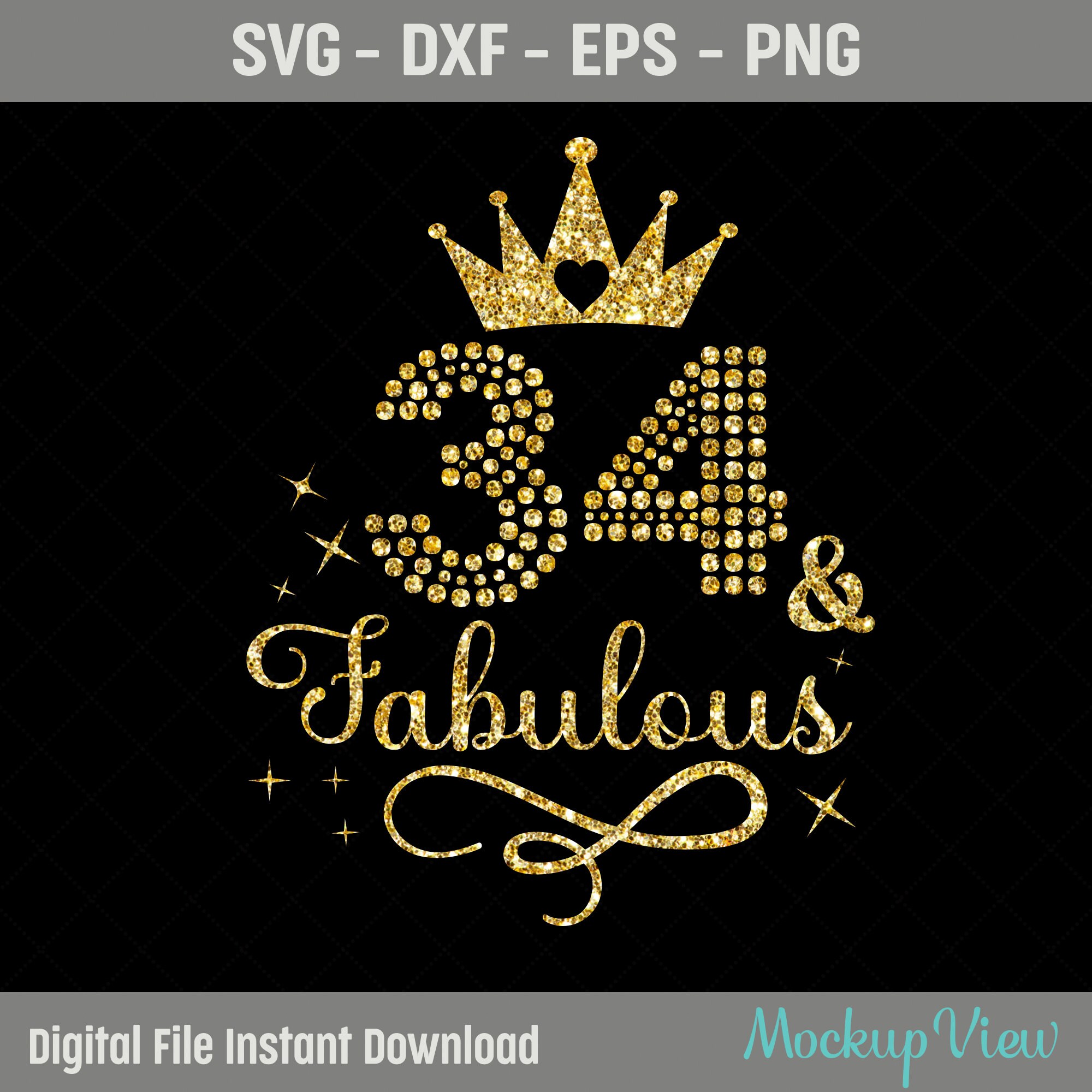 34th Fabulous SVG, 34th Birthday Girl Svg, It's My 34th Birthday Shirt ...