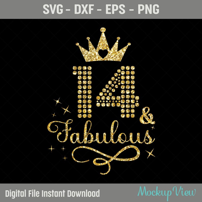 14 and Fabulous SVG, 14th Birthday Girl Svg, It's My 14th Birthday ...