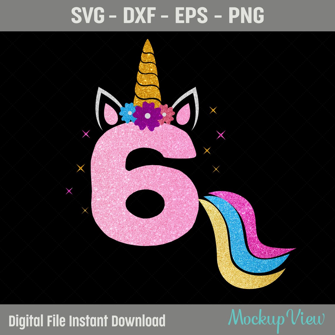 Unicorn 6 Birthday Girl Svg, Sixth Birthday Baby Girl Svg, 6 Years Old ...