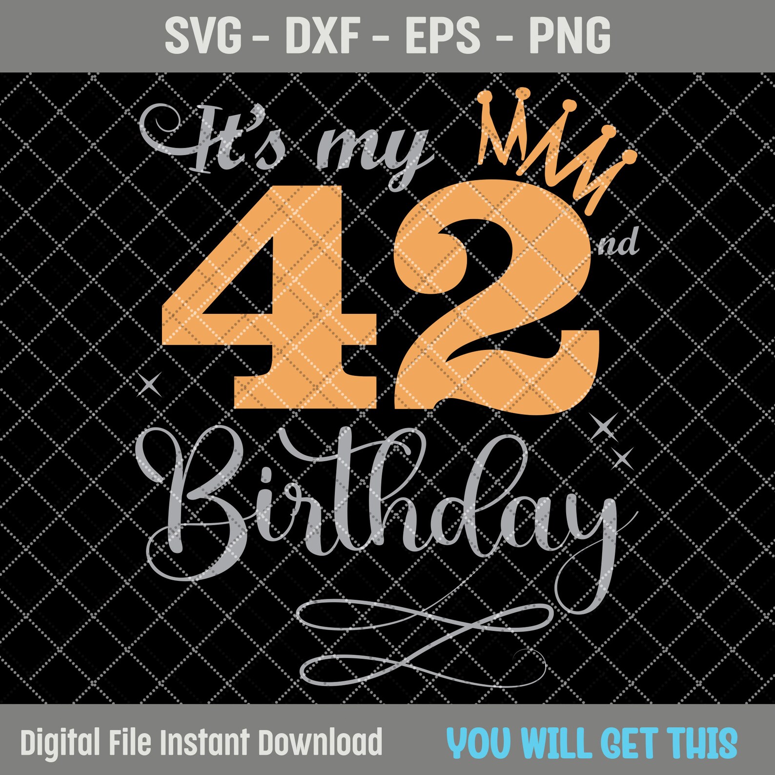 It's My 42nd Birthday SVG, 42 Years Old Birthday Girl Svg, 42 Years Old ...