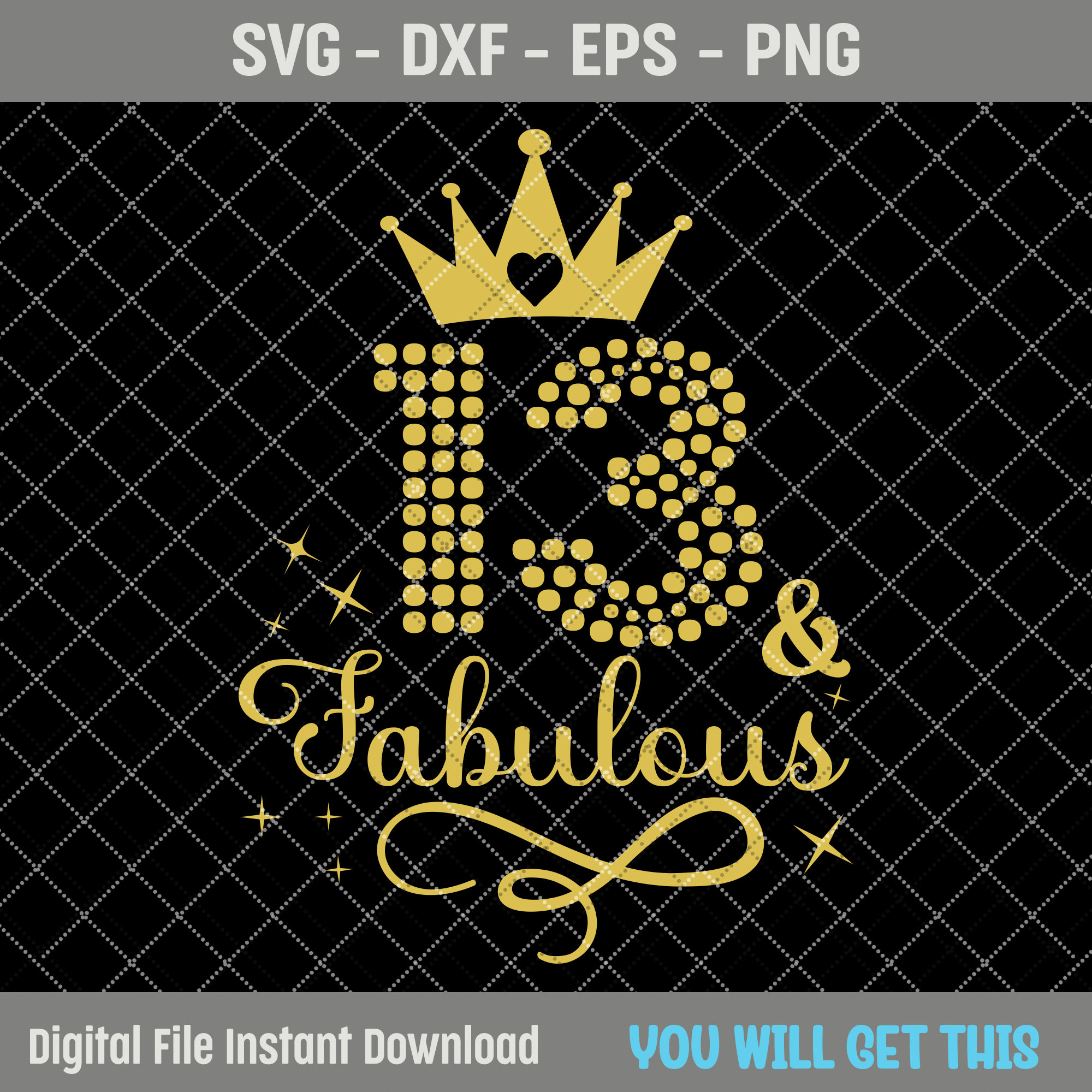 13 and Fabulous SVG, 13th Birthday Girl Svg, It's My 13th Birthday ...