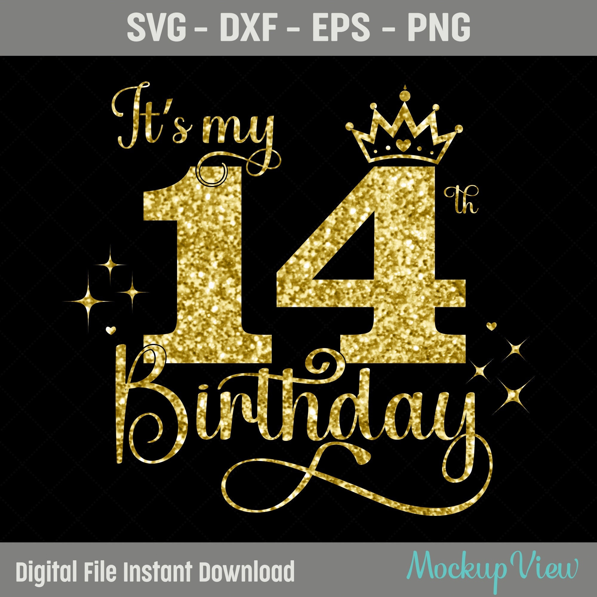 It's My 14th Birthday SVG, 14 Years Old Birthday Girl Svg, 14 Years Old ...