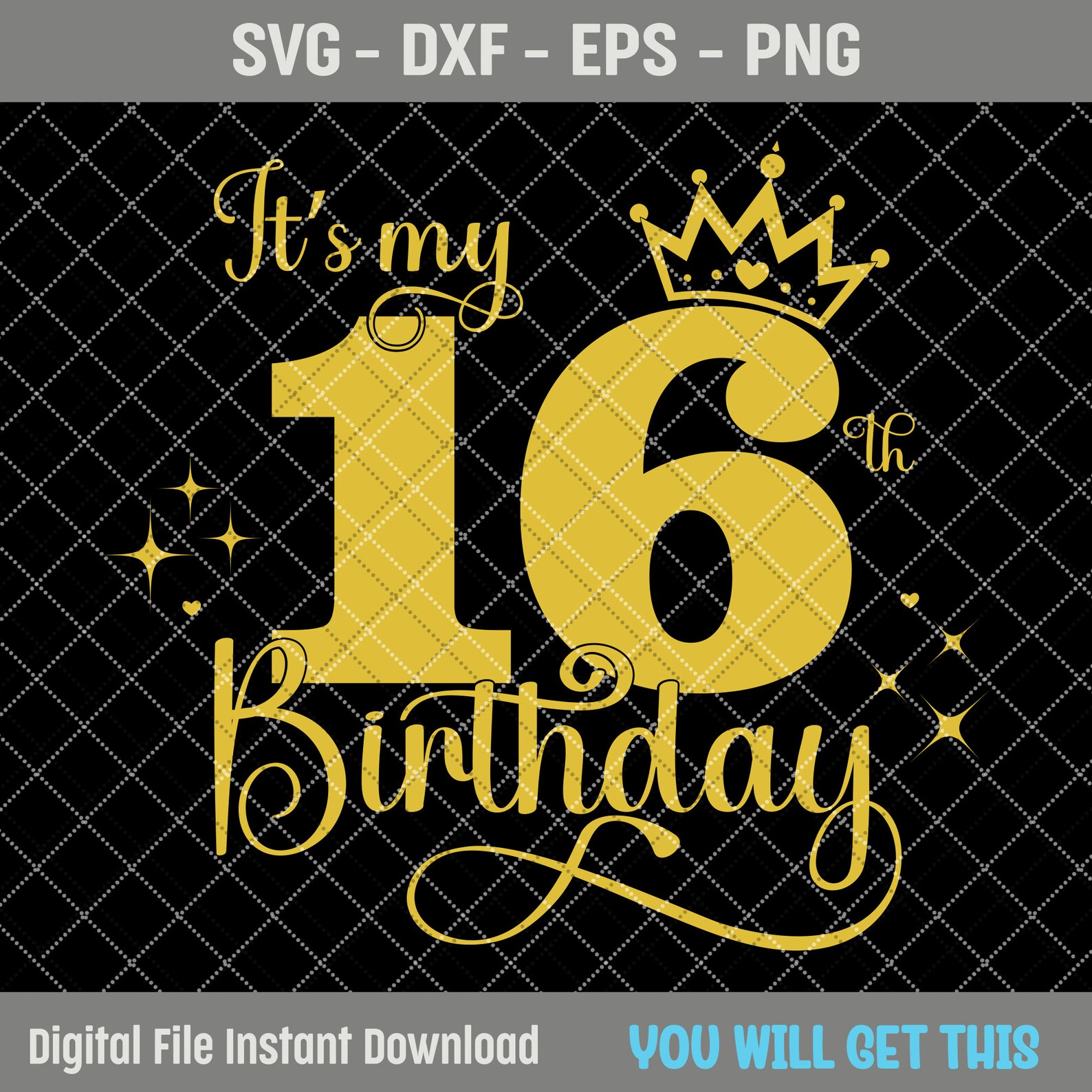 It's My 16th Birthday SVG, 16 Years Old Birthday Girl Svg, 16 Years Old ...