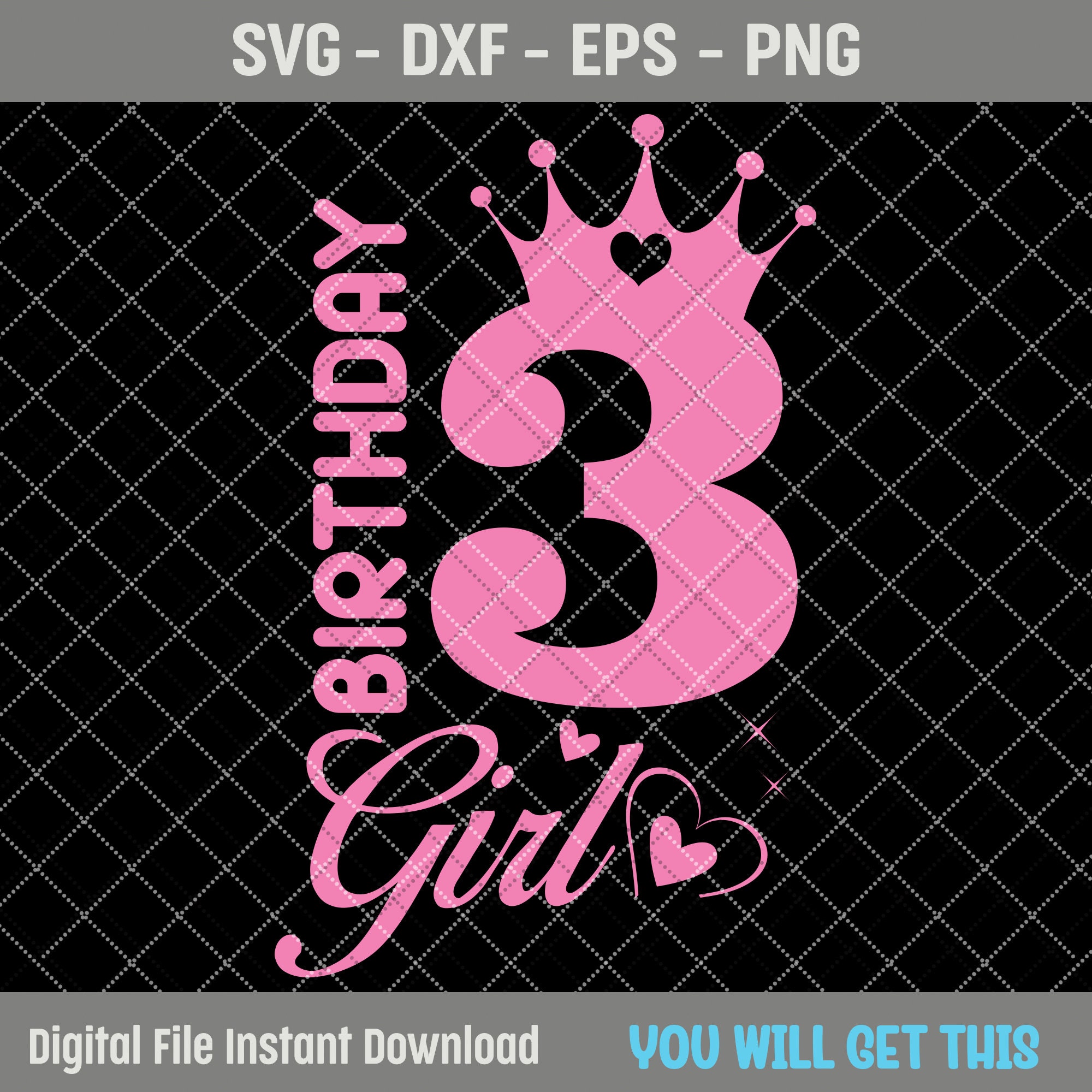 3rd Birthday SVG, 3 Years Old Birthday Girl Svg, Birthday Party ...