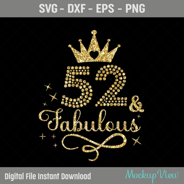 52nd Birthday Png - Etsy
