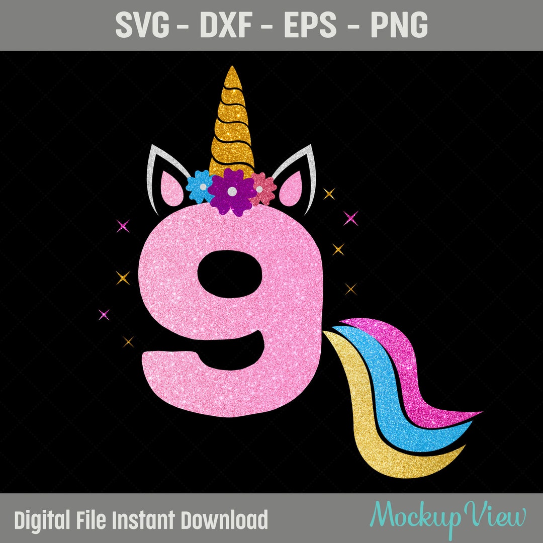 Unicorn 9 Birthday Girl Svg Nineth Birthday Baby Girl Svg 9 - Etsy