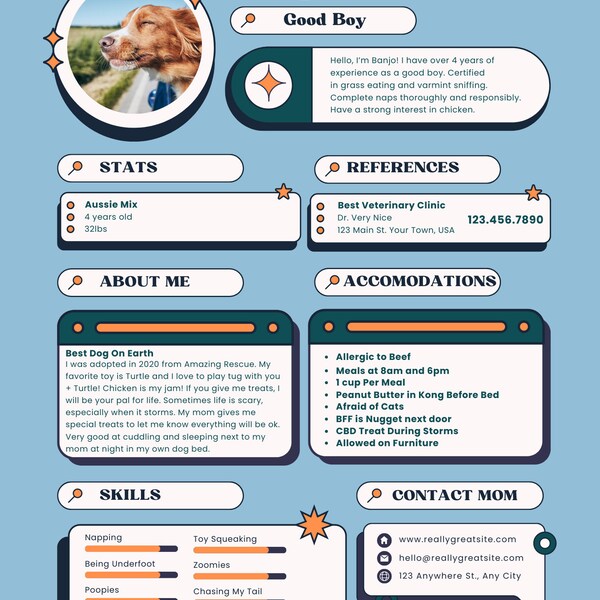 Pet Resume - Etsy