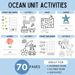 Under the Sea Preschool Morning Work Printable, Homeschool Preschool ...