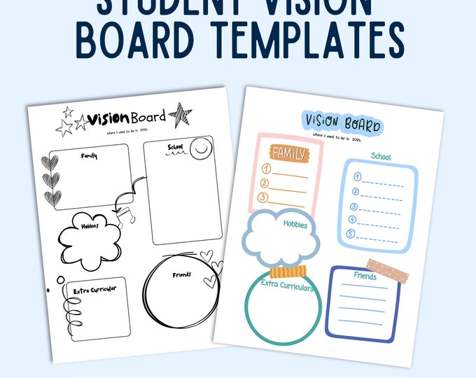 Student Vision Board, Student Vision Board Kit, New Yeargoal Setting ...