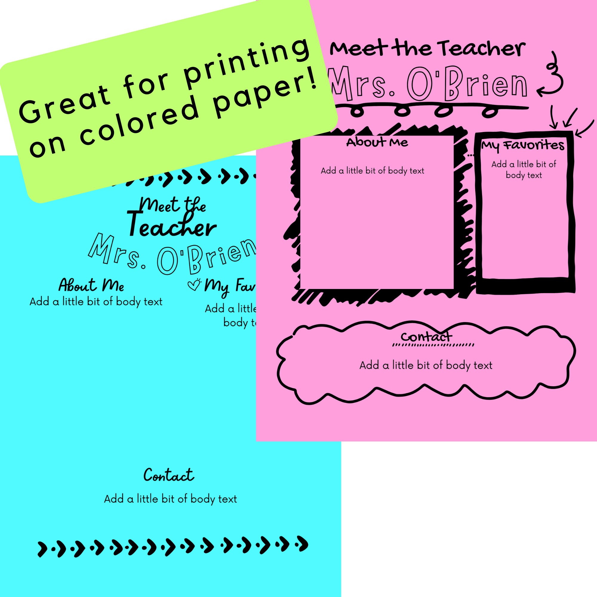 Meet the Teacher, Back to School Printable, Black and White Meet the ...