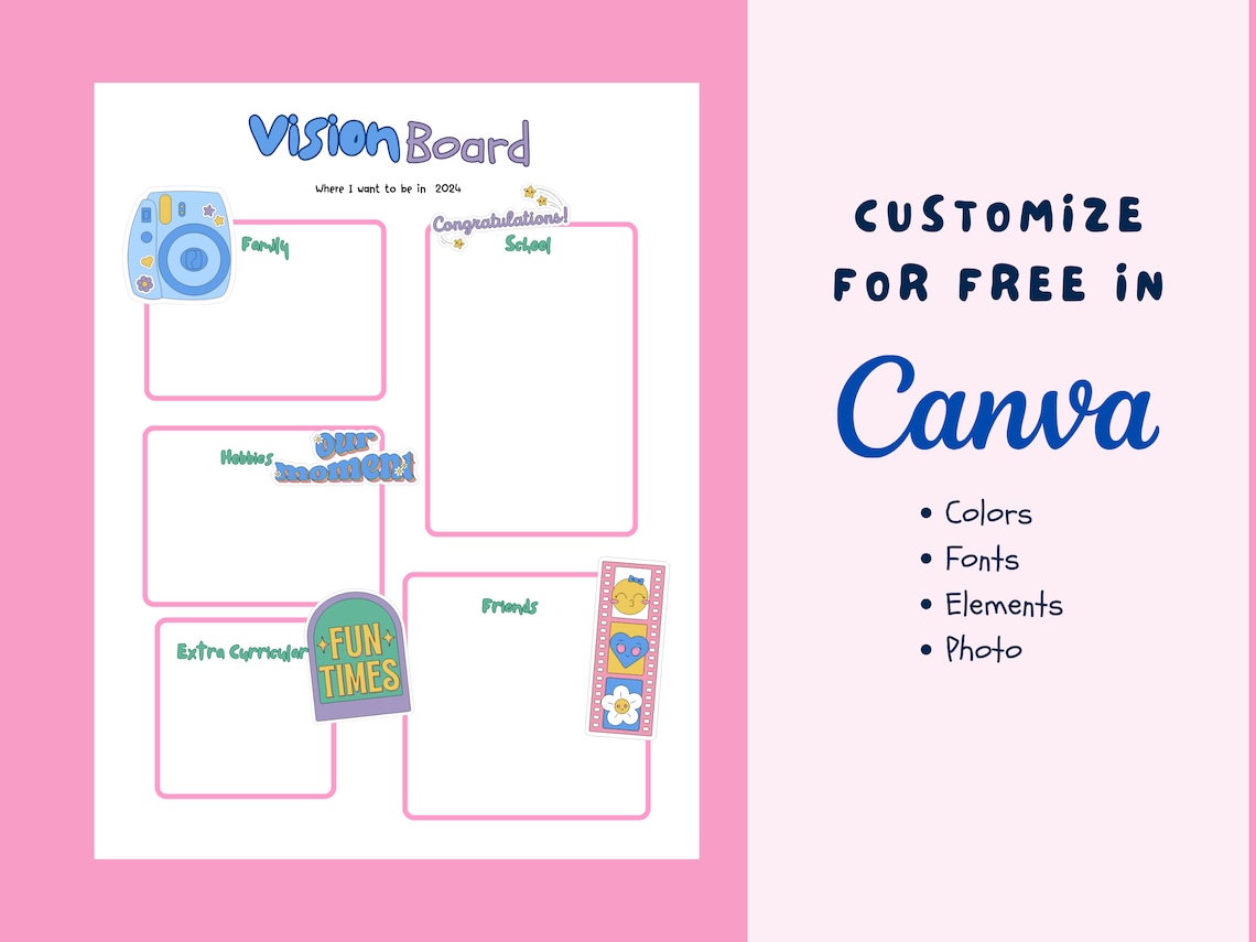 Student Vision Board, Student Vision Board Kit, Student Goal Setting ...