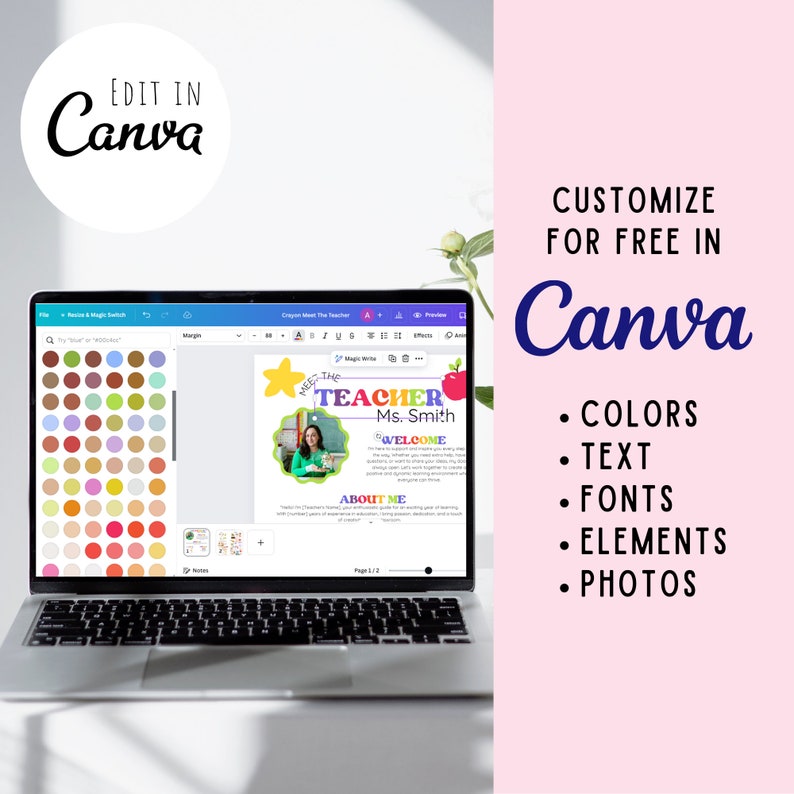 Bright Crayons Meet the Teacher, Colorful Meet the Teacher Template ...