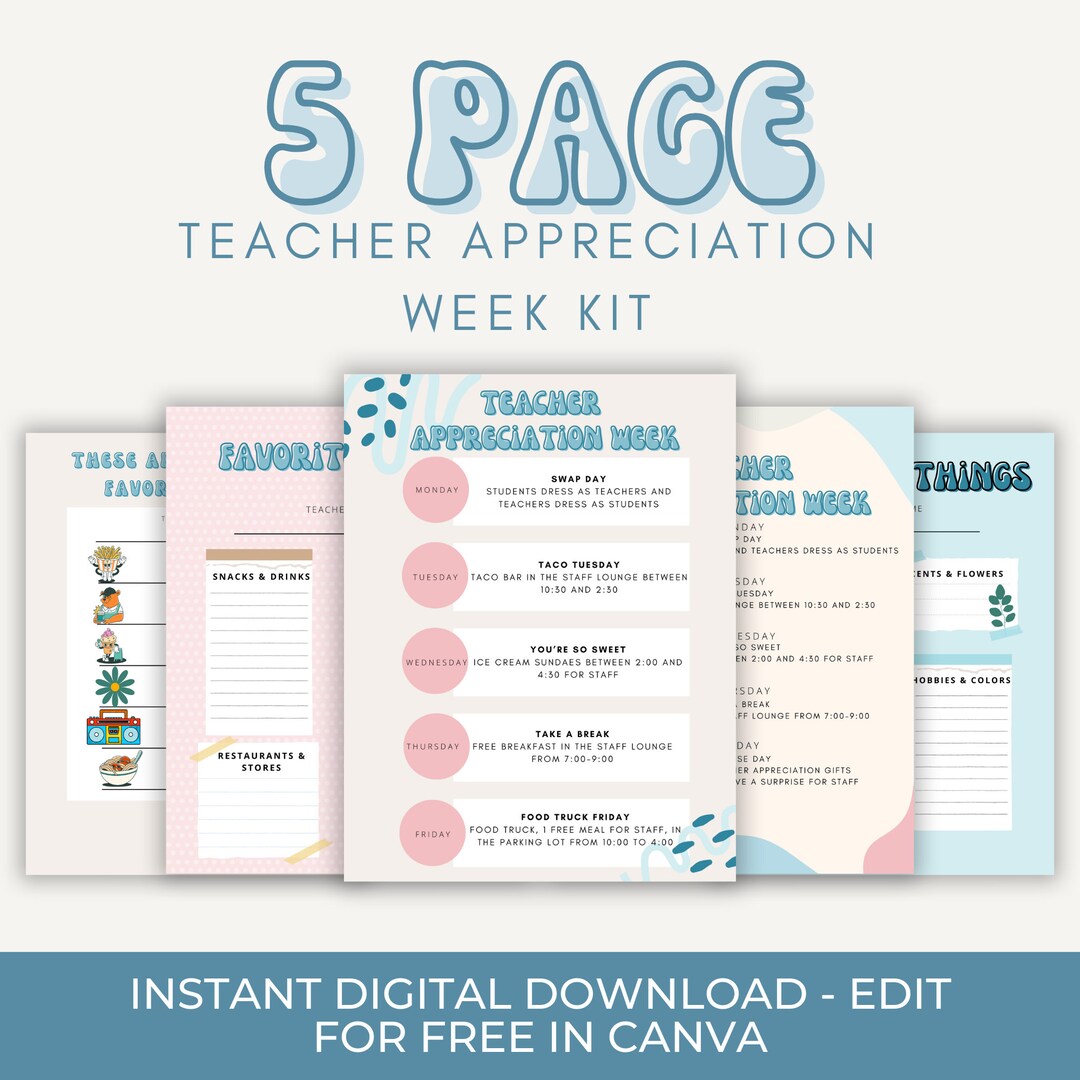 Retro Teacher Appreciation Week Flyer and Teacher Survey, Teacher ...