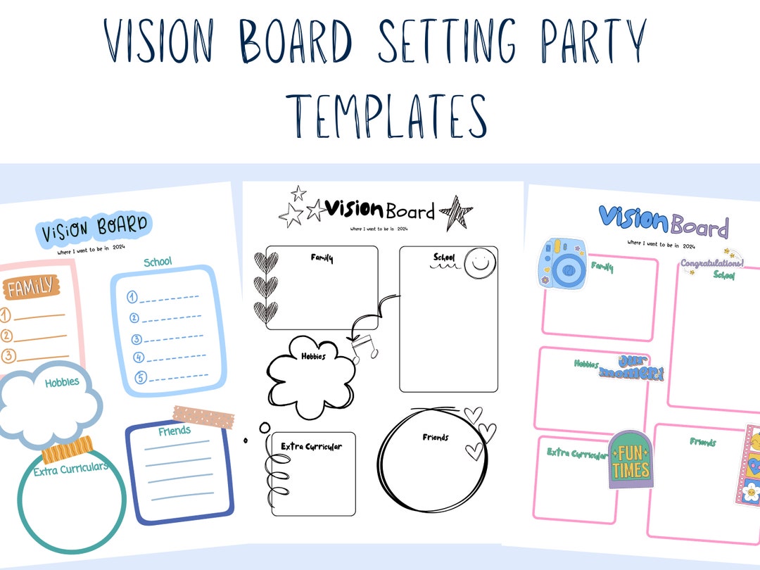 Student Vision Board Worksheets, Student Vision Board Kit, Student Goal ...