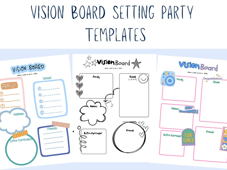 Student Vision Board Worksheets, Student Vision Board Kit, Student Goal ...