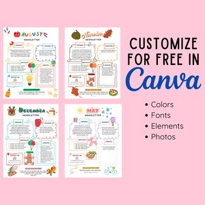 Monthly Classroom Newsletter, Colorful Class Newsletter, Elementary ...