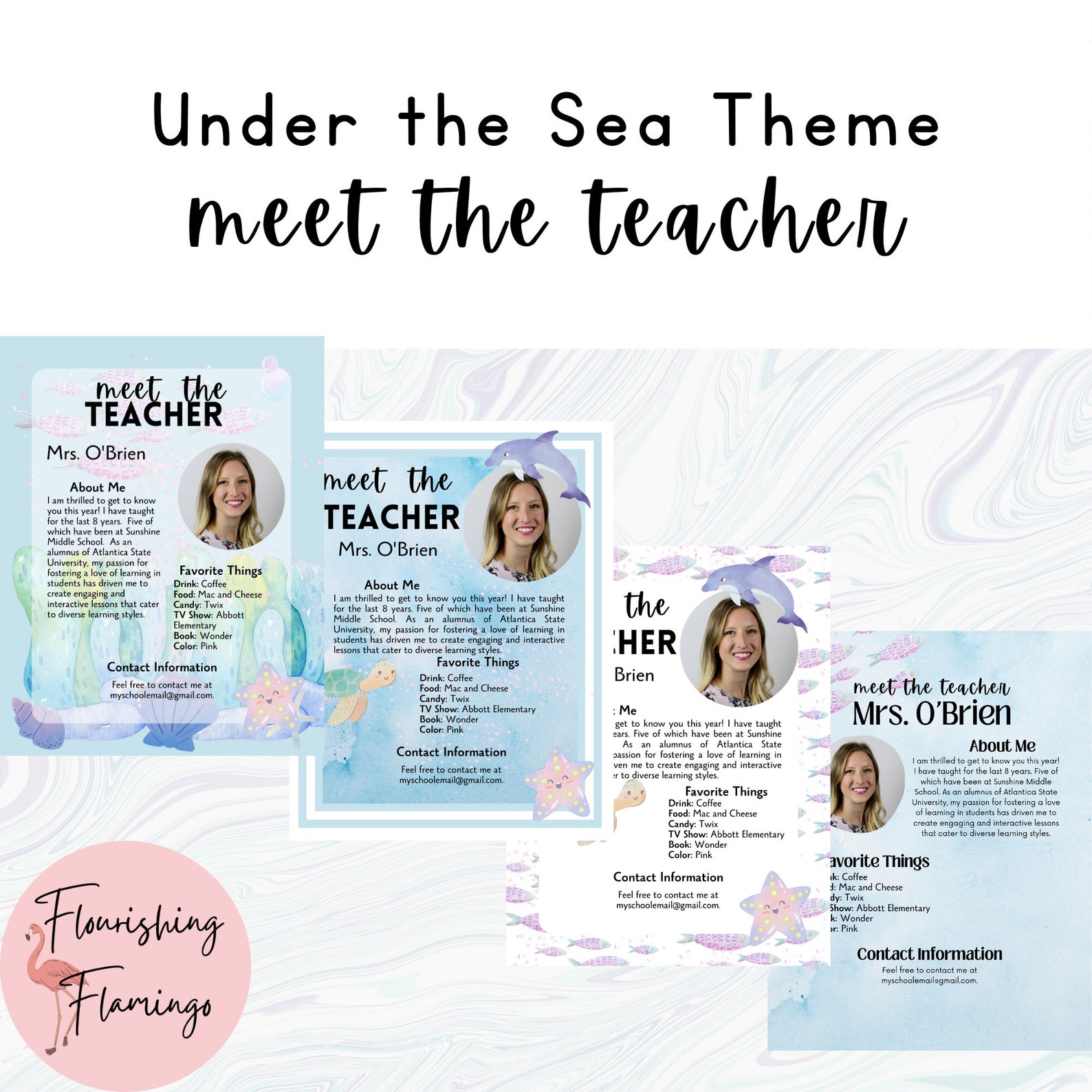 Under the Sea Classroom Decor Meet the Teacher, Watercolor Meet the ...