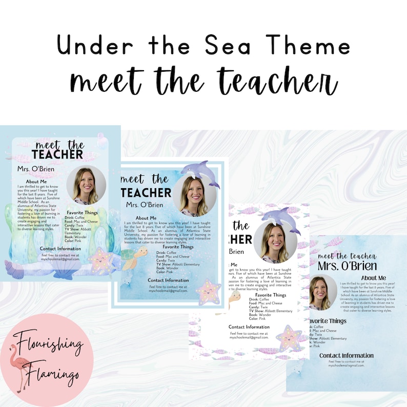 Under the Sea Classroom Decor Meet the Teacher, Watercolor Meet the ...