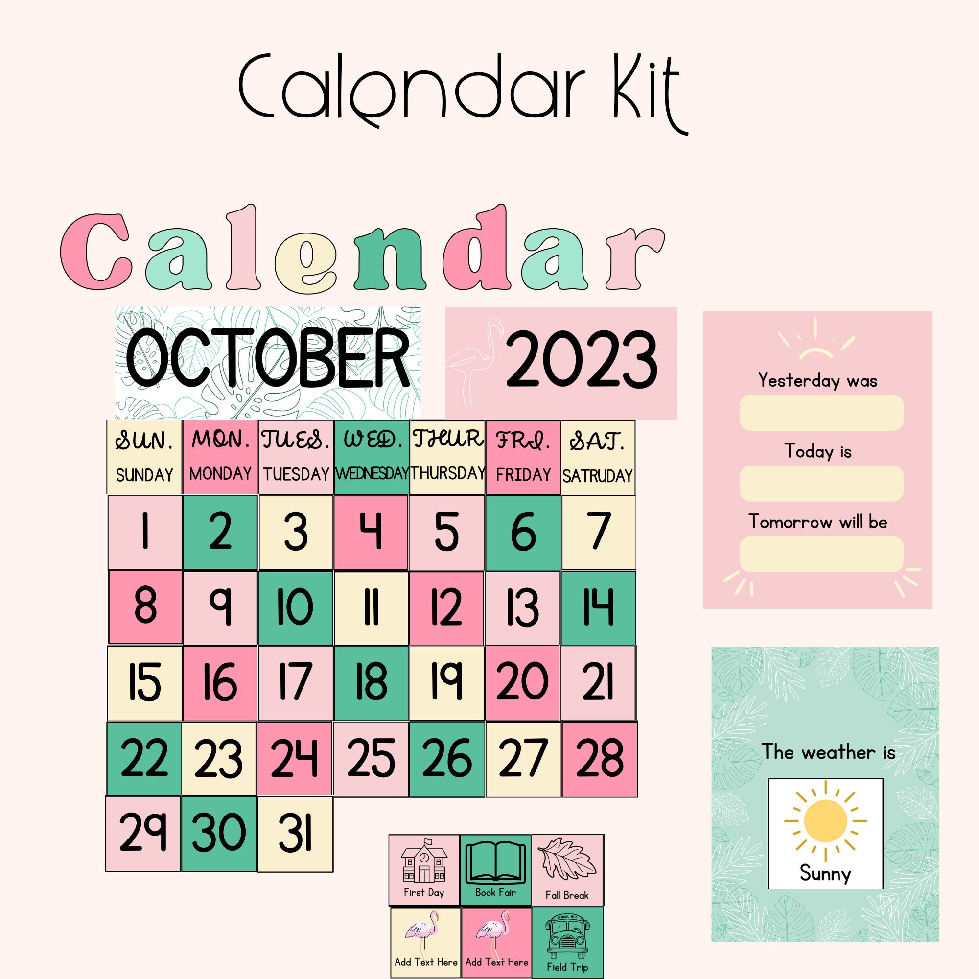 Flamingo Classroom Decor Bundle, Welcome to the Flock Printable ...