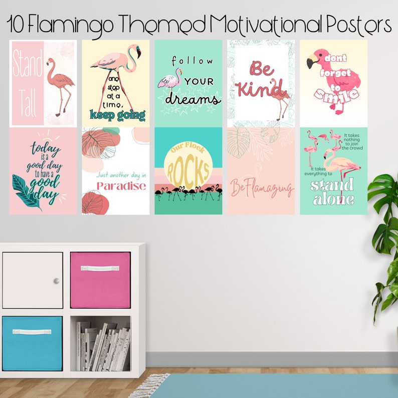 Flamingo Theme Classroom Decor Bundle, Welcome to the Flock Classroom ...