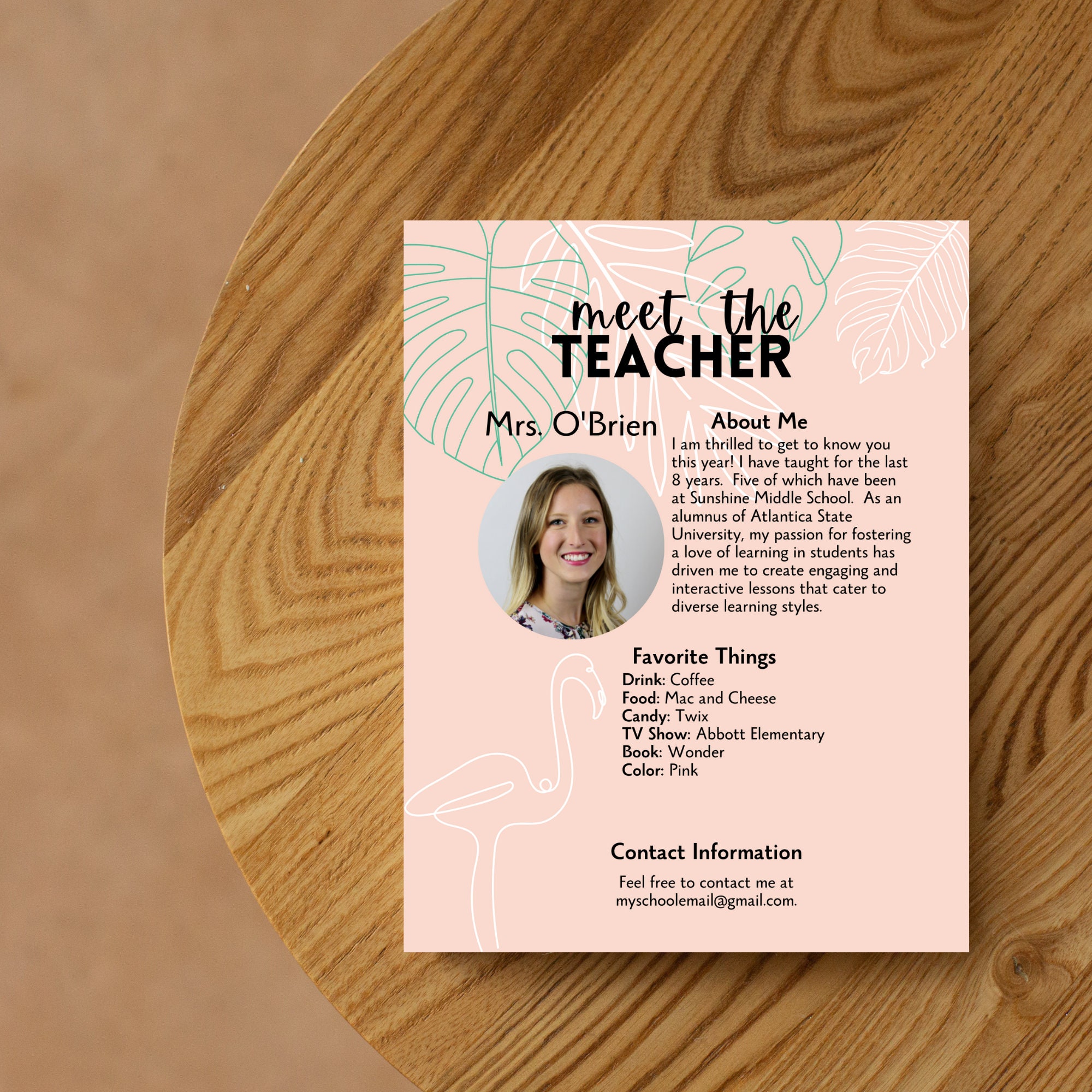 Flamingo Theme Meet the Teacher, Tropical Meet the Teacher, Beach Theme ...