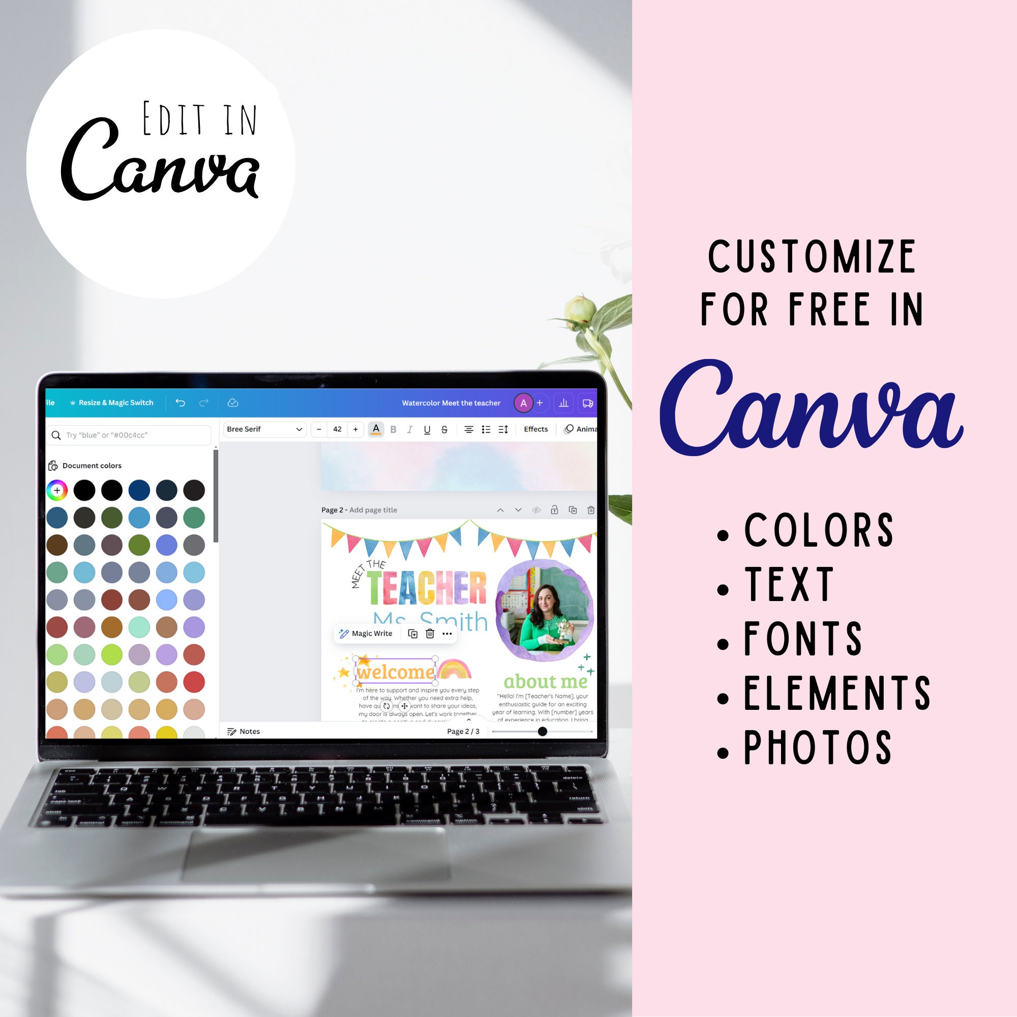 Colorful Watercolor Meet the Teacher, Colorful Meet the Teacher ...