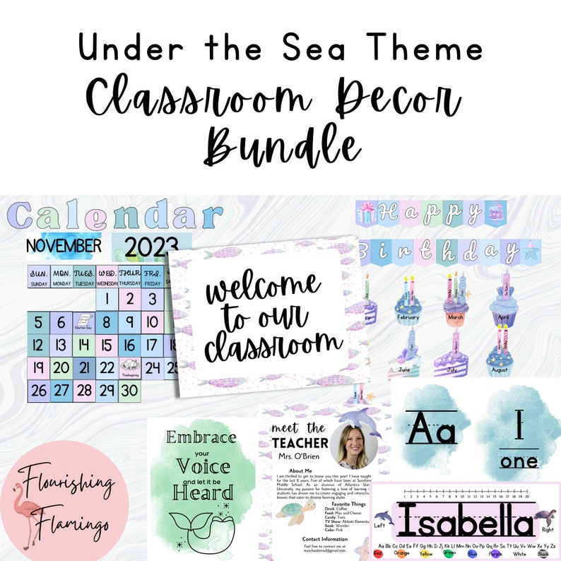 Under the Sea Classroom Decor - Watercolor - Classroom Decor Bundle - Etsy