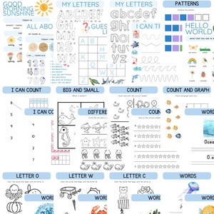 Under the Sea Preschool Morning Work Printable, Homeschool Preschool ...