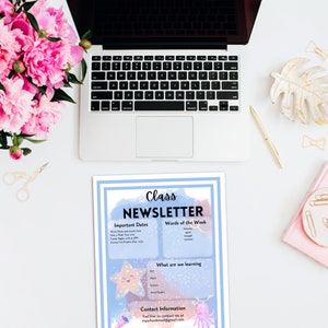 Monthly Classroom Newsletter, Watercolor Class Newsletter, Elementary ...