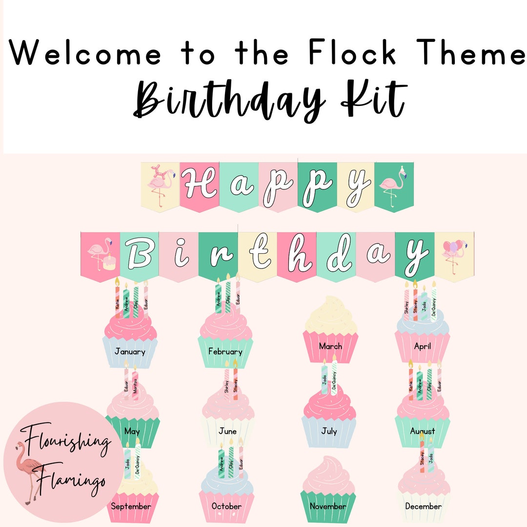 Welcome to the Flock - Tropical Flamingo Theme - Birthday Bulletin ...