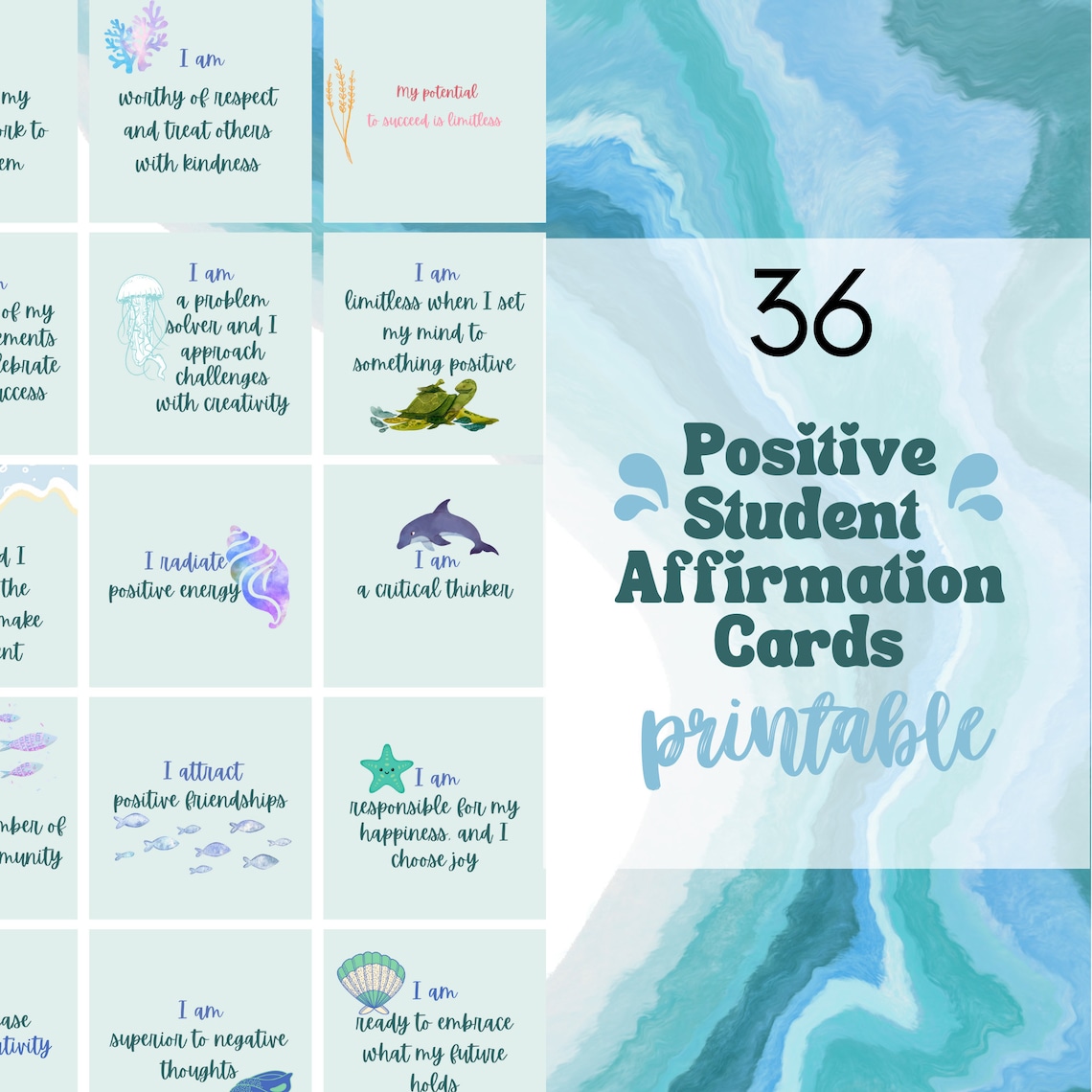 Daily Student Affirmation Cards, Affirmation Cards Printable ...