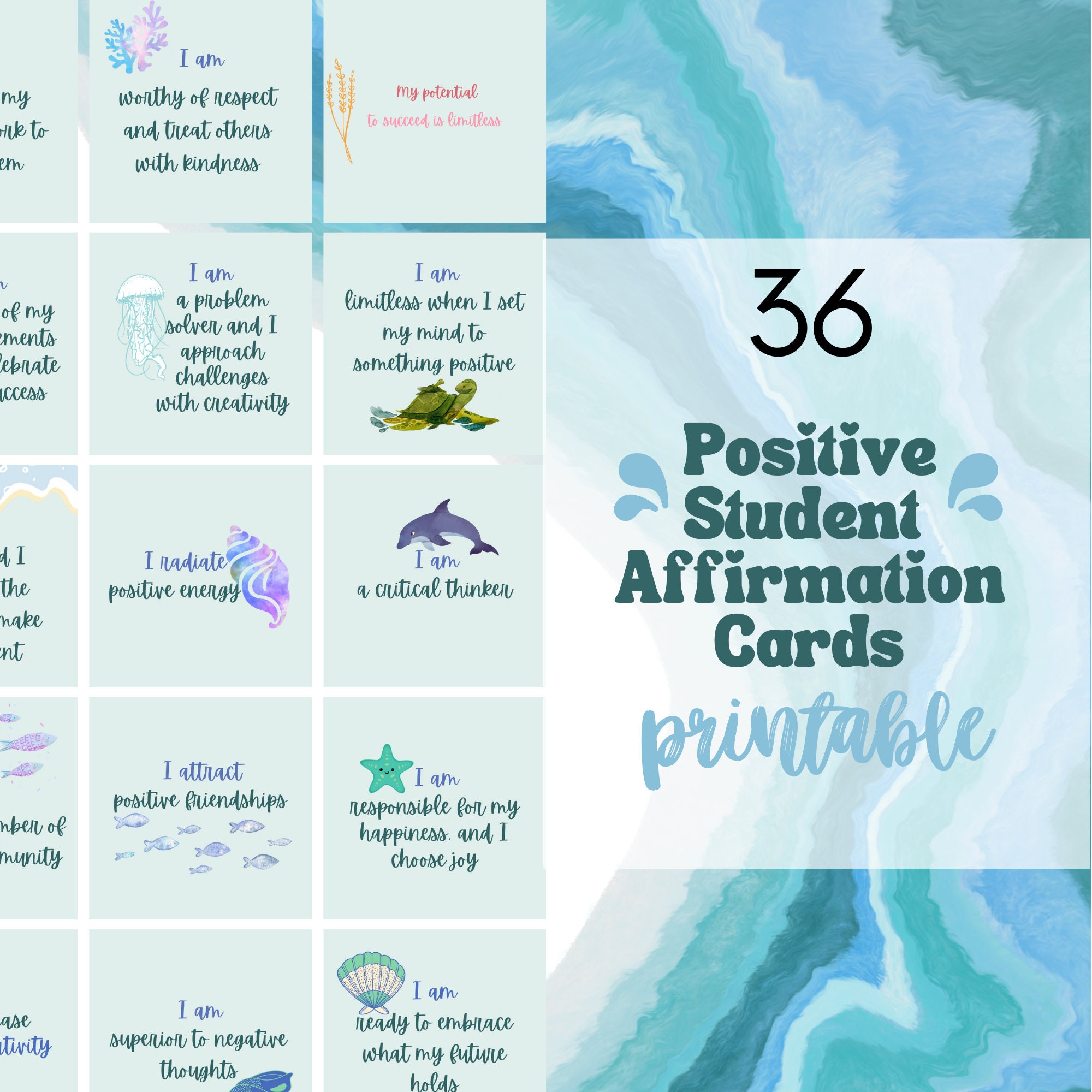Daily Student Affirmation Cards, Affirmation Cards Printable ...
