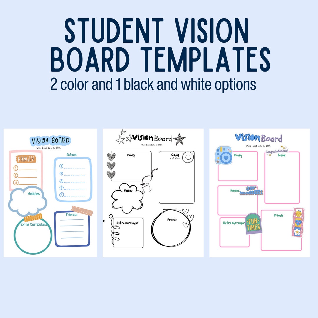 Student Vision Board, Student Vision Board Kit, New Yeargoal Setting ...