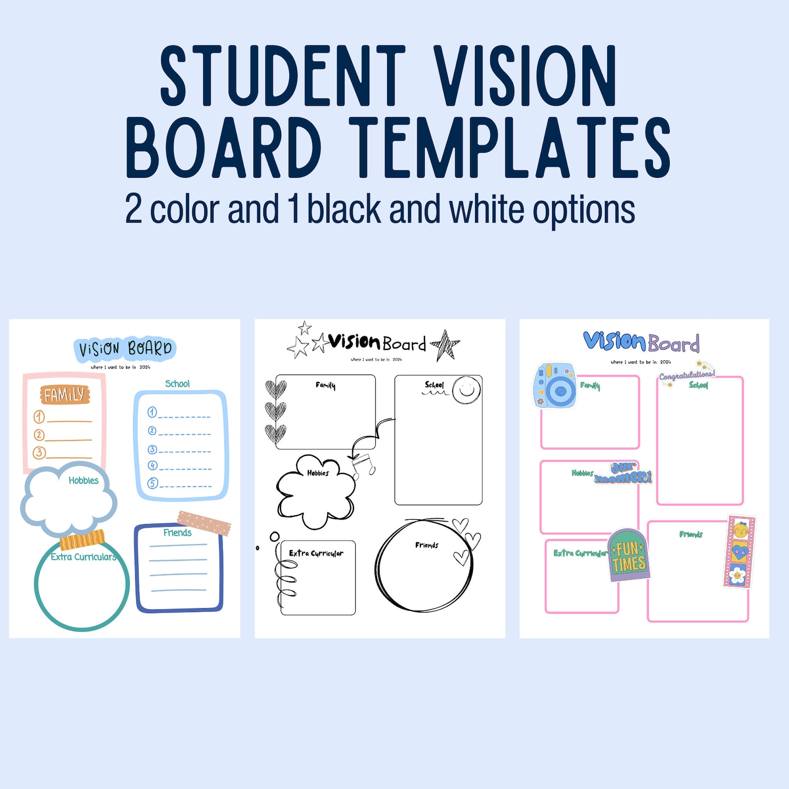 Student Vision Board, Student Vision Board Kit, New Yeargoal Setting ...