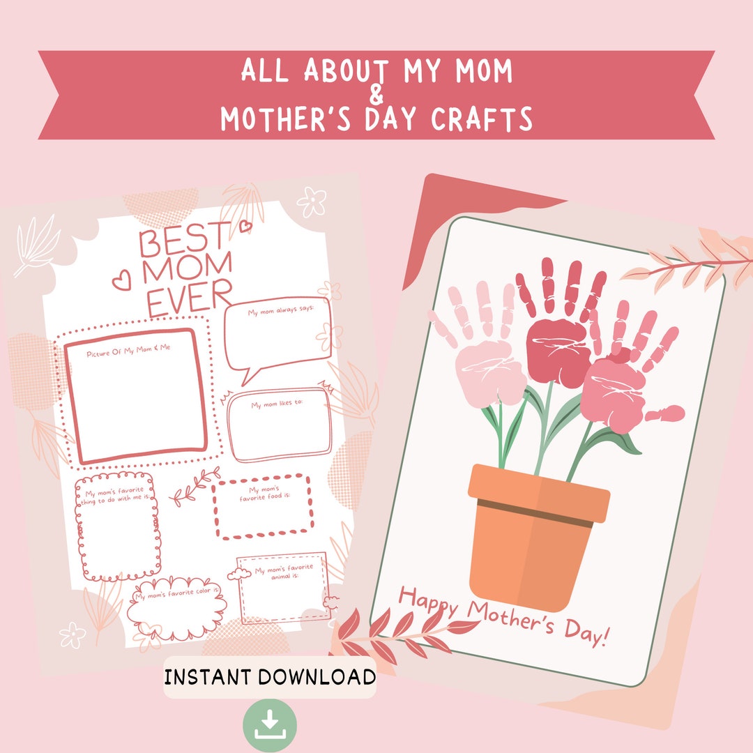 All About Mom Worksheets, Mothers Day Handprint Crafts, Mothers Day ...