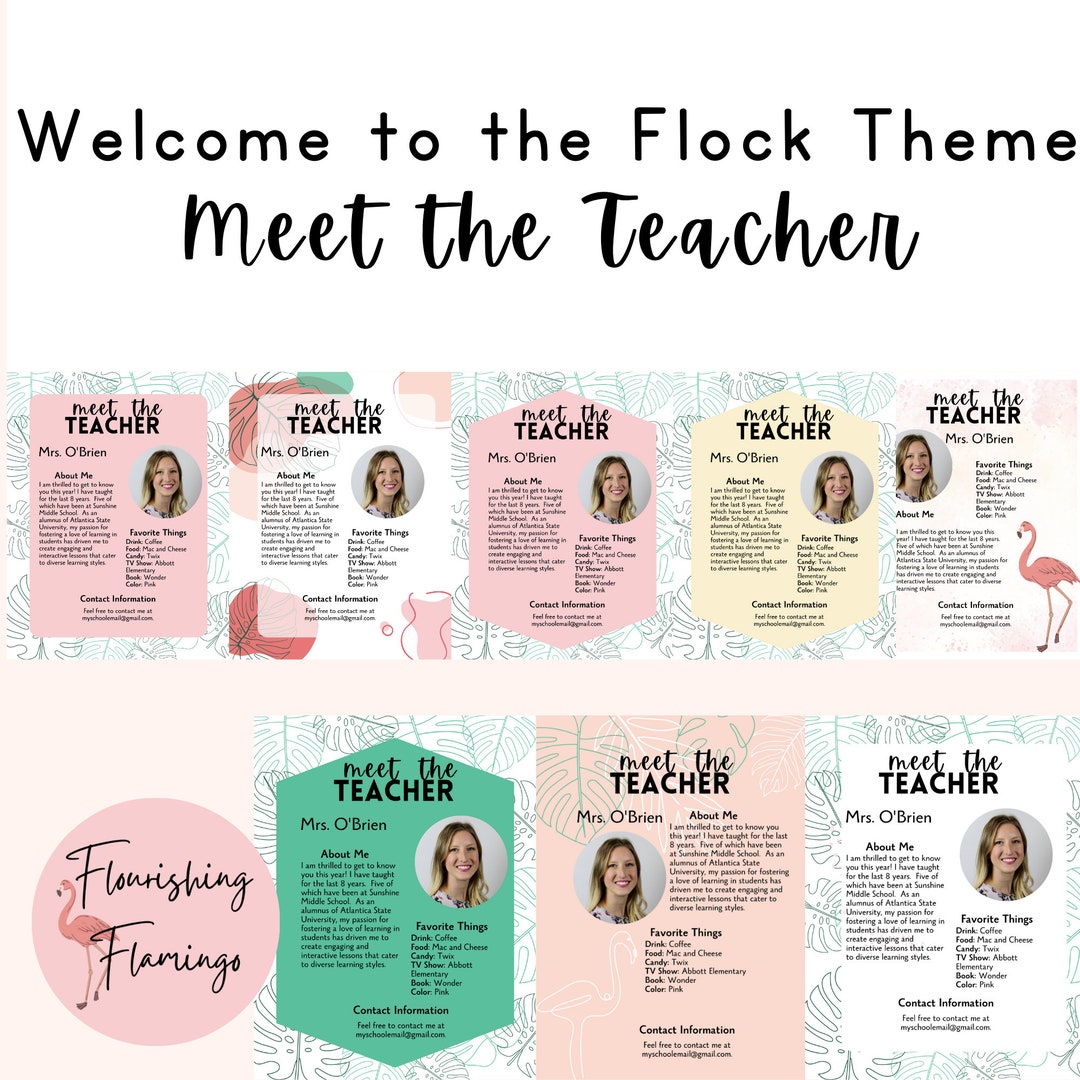 Flamingo Theme Meet the Teacher, Tropical Meet the Teacher, Beach Theme ...