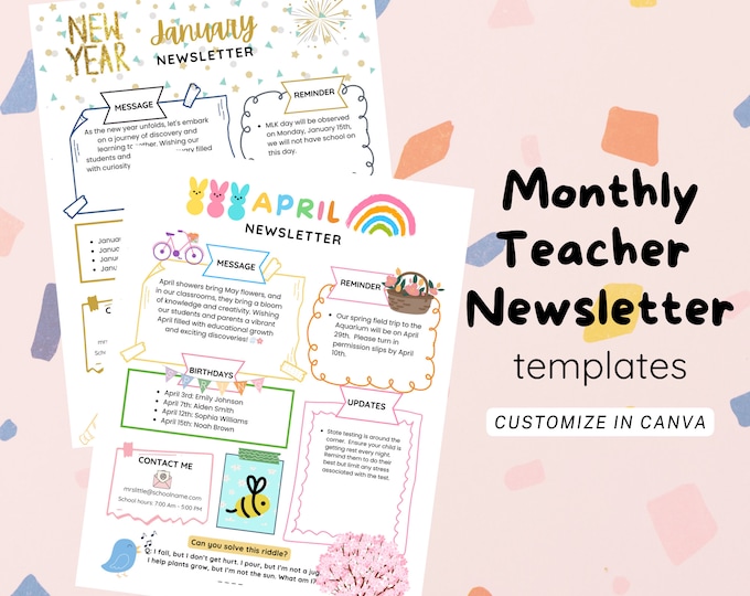 May Newsletter Template May Daycare Newsletter Canva Template Editable ...