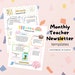 Monthly Classroom Newsletter, Colorful Class Newsletter, Elementary ...