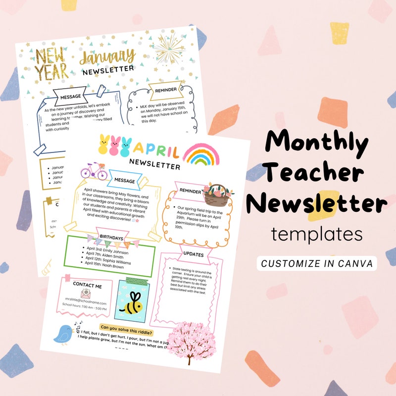 March Daycare Newsletters - Etsy