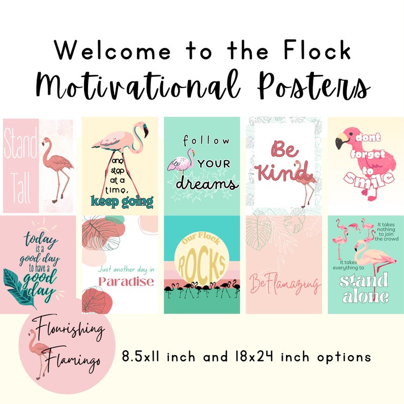 Flamingo Theme Classroom Posters, Welcome to the Flock Classroom ...