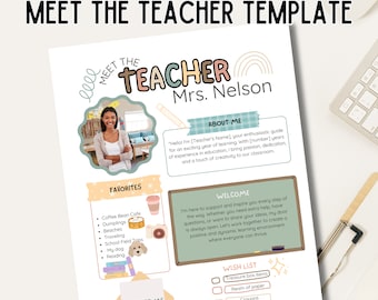 Meet the Teacher Template, Groovy Back to School Printable, Teacher ...