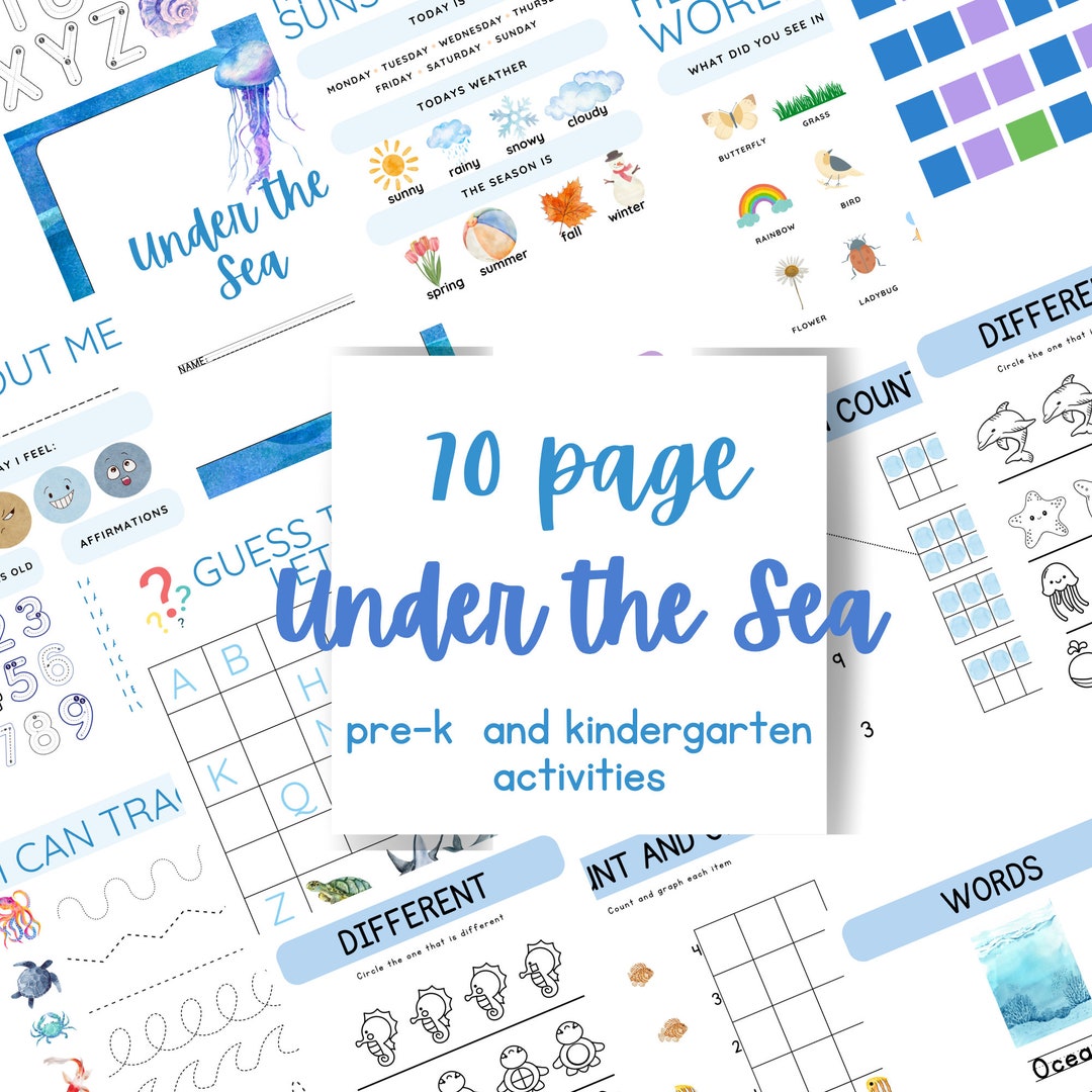 Under the Sea Preschool Morning Work Printable, Homeschool Preschool ...