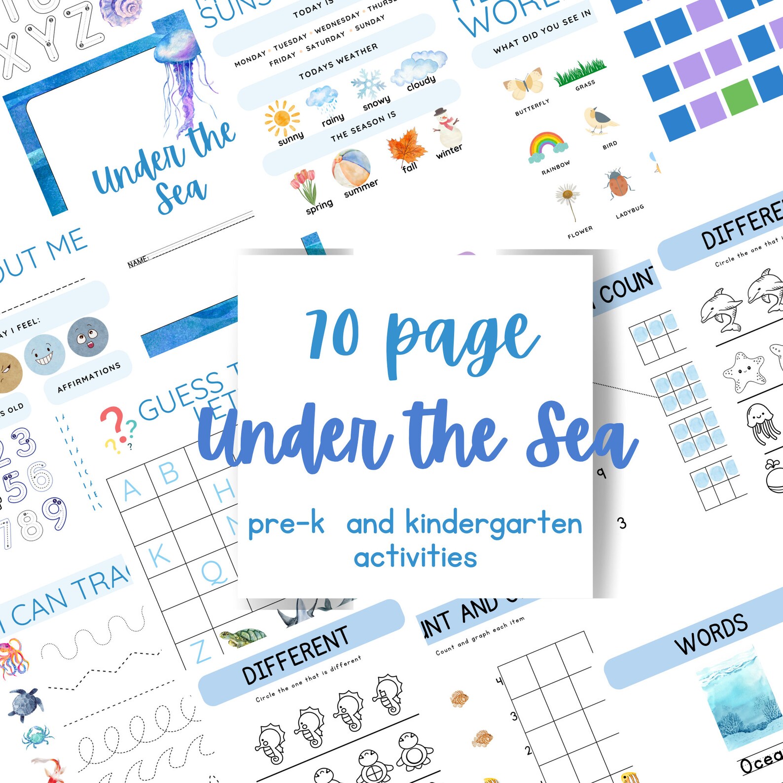 Under the Sea Preschool Morning Work Printable, Homeschool Preschool ...