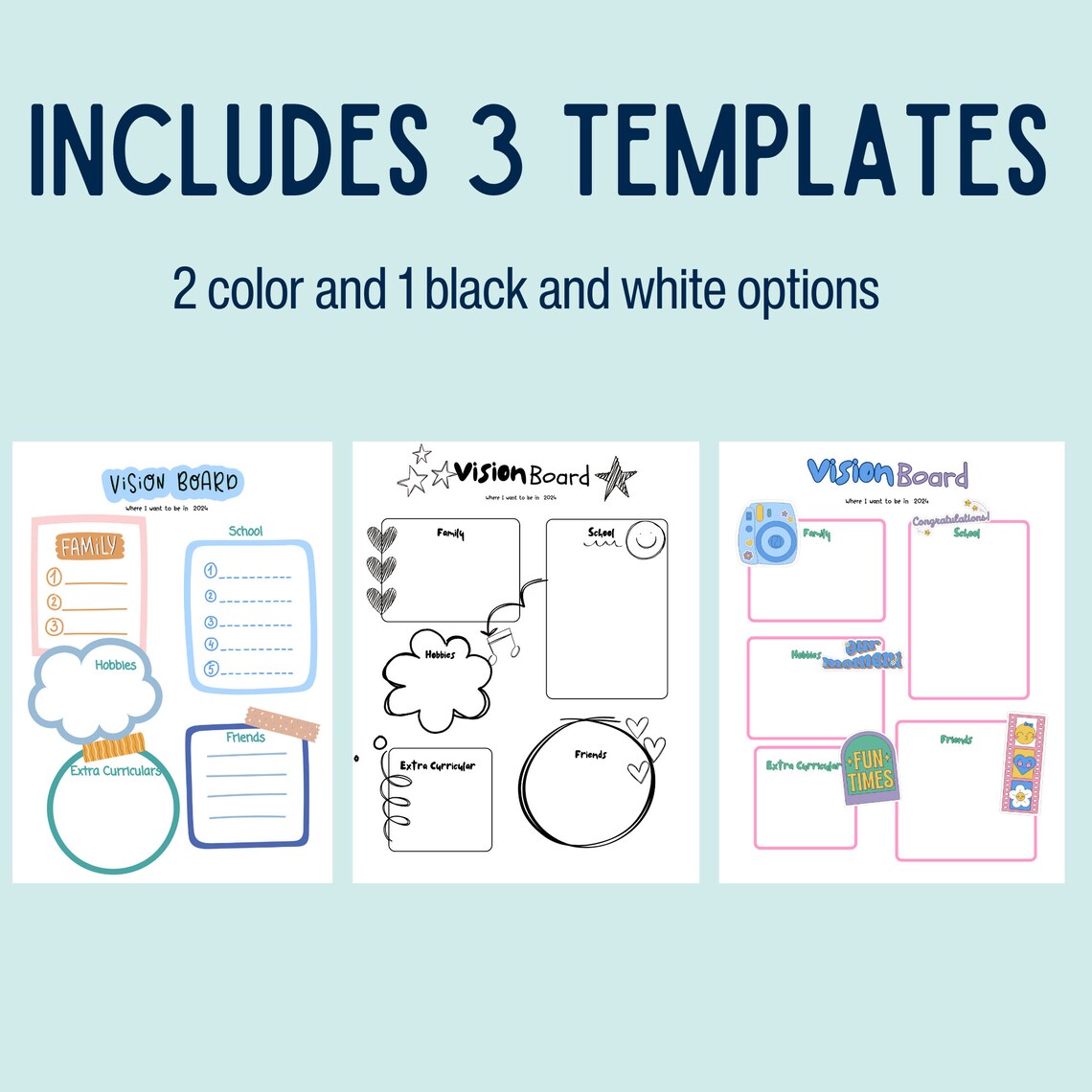 Student Vision Board, Student Vision Board Kit, New Yeargoal Setting ...