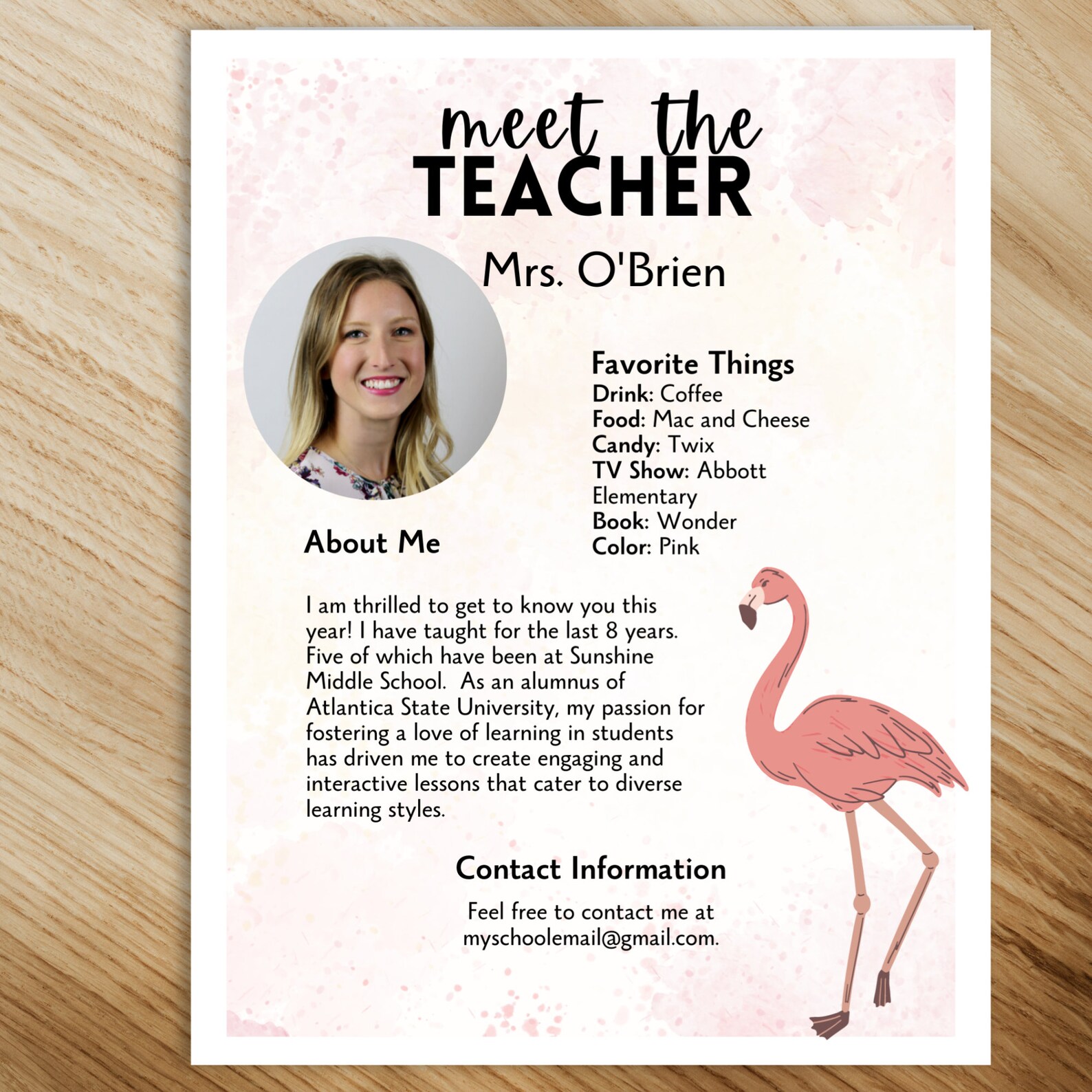Flamingo Theme Meet the Teacher, Tropical Meet the Teacher, Beach Theme ...