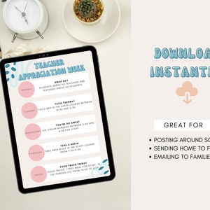 Retro Teacher Appreciation Week Flyer and Teacher Survey, Teacher ...