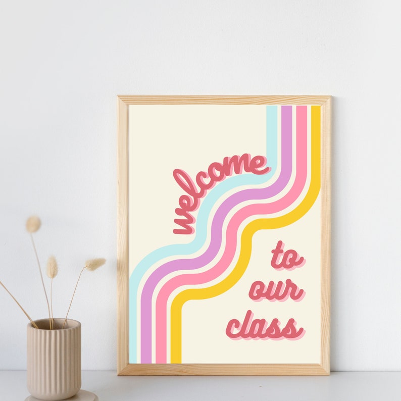 Groovy 70s Classroom Decor Welcome Door Decor, Retro Classroom Door ...