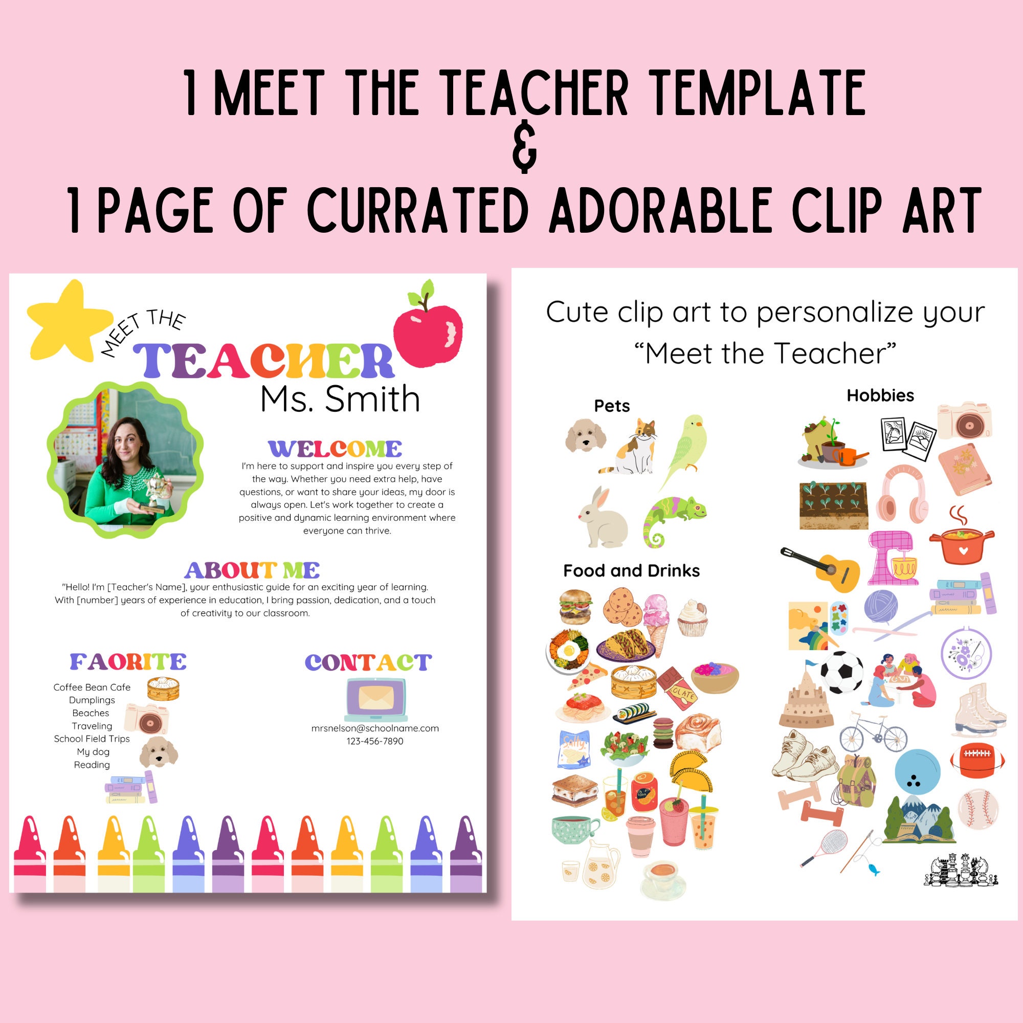 Bright Crayons Meet the Teacher, Colorful Meet the Teacher Template ...