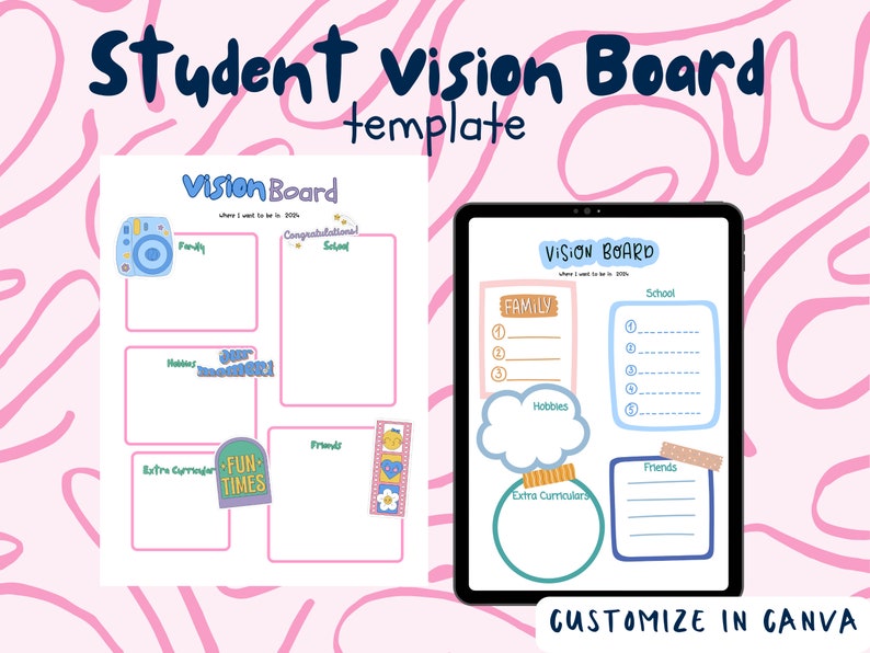 Student Vision Board, Student Vision Board Kit, Student Goal Setting ...
